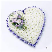 Classic White Heart with White Roses - Funeral Flowers Camborne